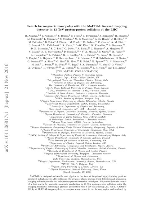 Pdf Search For Magnetic Monopoles With The Moedal Forward Trapping