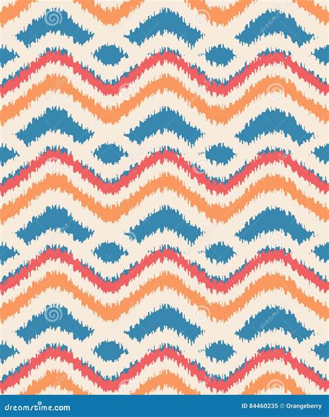 Seamless Ikat Zigzag Pattern Stock Vector Illustration Of Design