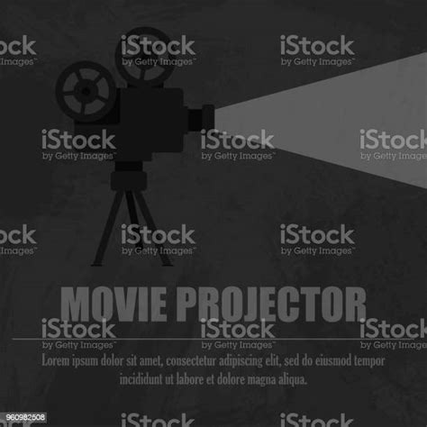 노란 배경에 레트로 영화 프로젝터 0명에 대한 스톡 벡터 아트 및 기타 이미지 0명 Premiere 개념 Istock