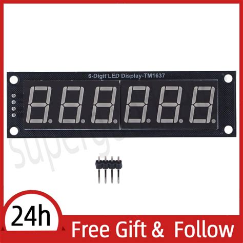 Supergoodsales 6 Digit 7 Segment Display Module Tm1637 Digital Tube 5v