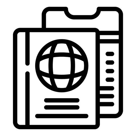 Travelling Passport Icon Outline Vector Passenger Documents 42523993