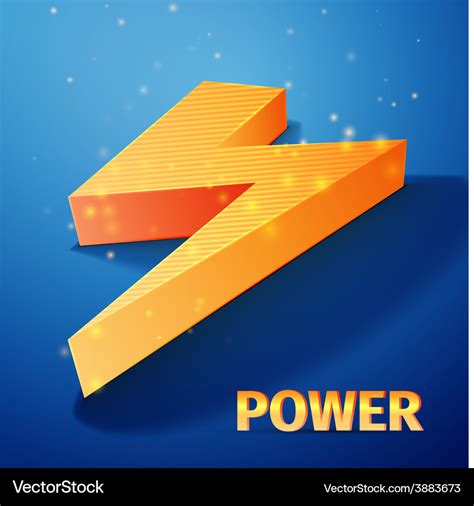 Orange flash symbol on blue background Royalty Free Vector