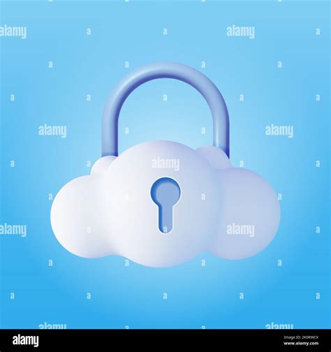 3d White Cloud With Locked Padlock Stock Vector Image And Art Alamy