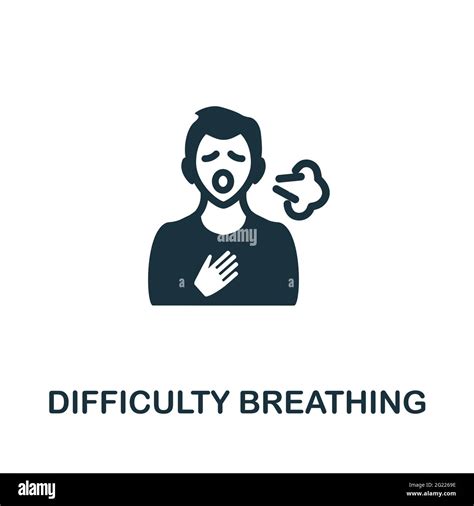 Difficulty Breathing Icon Monochrome Simple Element From Coronavirus