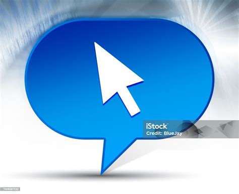Cursor Icon Blue Bubble Background Stock Illustration Download Image