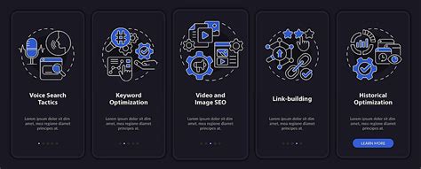 Night Mode Onboarding Screen For Mobile App Featuring Precision Agriculture Vector Infographic