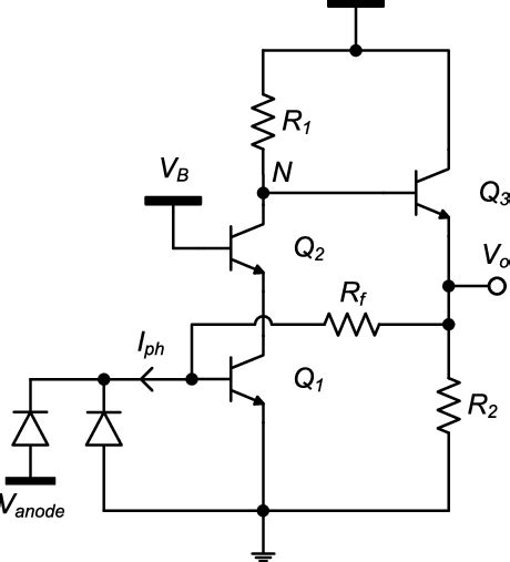 Schematic Of The Transimpedance Amplifier Used In The Streak Mode Sensor Download Scientific