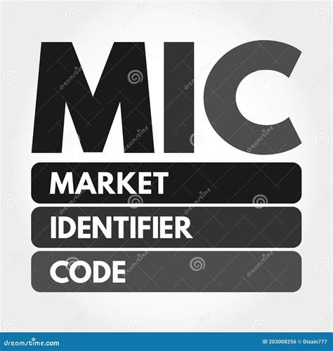 Mic Market Identifier Code Concept With Keywords People And Icons Flat Vector Illustration