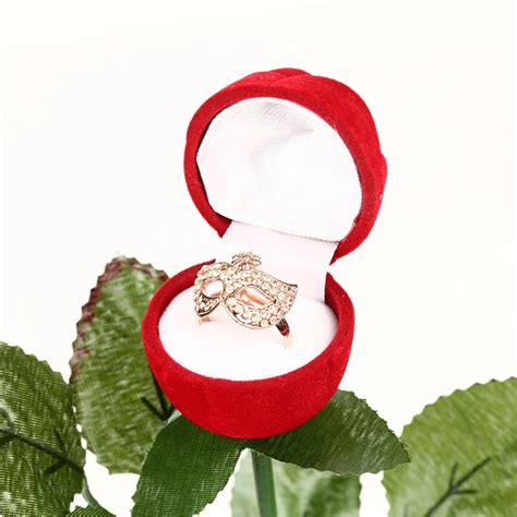 Red Rose Ring Box Valentines Day T Creative Proposal Wedding Ring