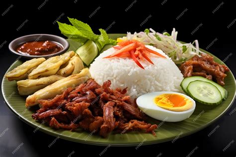 Premium Photo Nasi Lemak Malaysias National Dish Featuring Fragrant