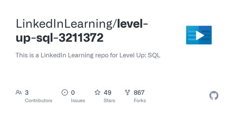 Github Linkedinlearninglevel Up Sql 3211372 This Is A Linkedin Learning Repo For Level Up Sql