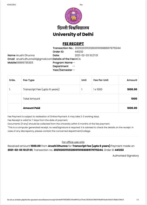 [resolved] Delhi University — Need Transcript Fee Refund