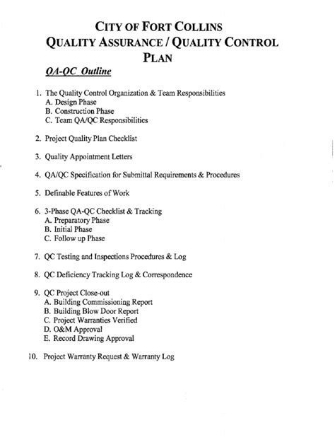 Qa Qc Plan Pdf