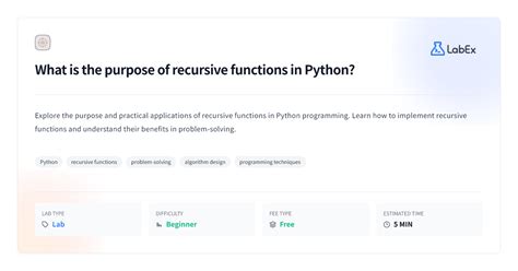 What Is The Purpose Of Recursive Functions In Python Labex