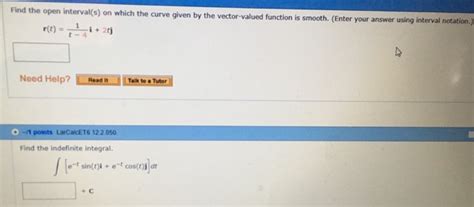 Solved Find The Open Interval S On Which The Curve Given