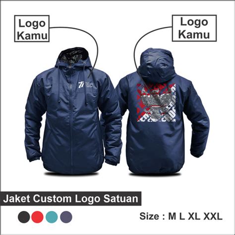 Jual GROSIR Jaket Custom Logo Satuan Pria Wanita Parasut Semi WF