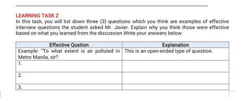 solved learning task 2 in this task you will list down three 3