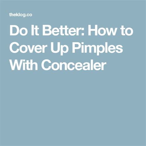 How To Cover Up Pimples With Concealer
