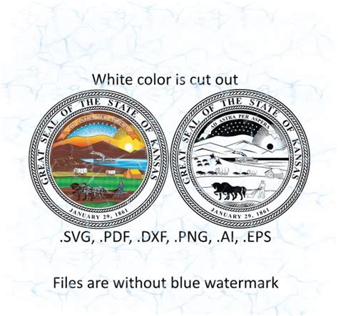 Great Seal Of Kansas Vector Svg Files Dxf Pdf Ai Eps Png Etsy Australia