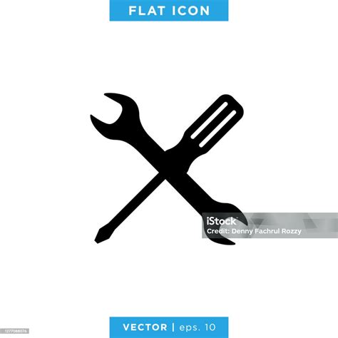 Obeng Dan Ikon Kunci Inggris Ikon Alat Vector Template Desain Ilustrasi