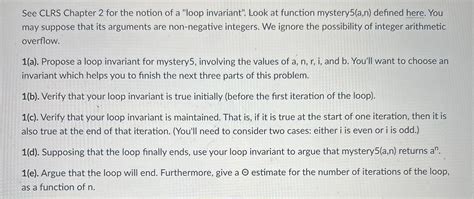Solved See Clrs Chapter 2 ﻿for The Notion Of A Loop