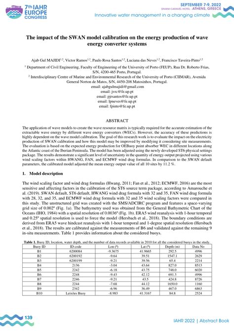 Pdf The Impact Of The Swan Model Calibration On The Energy Production
