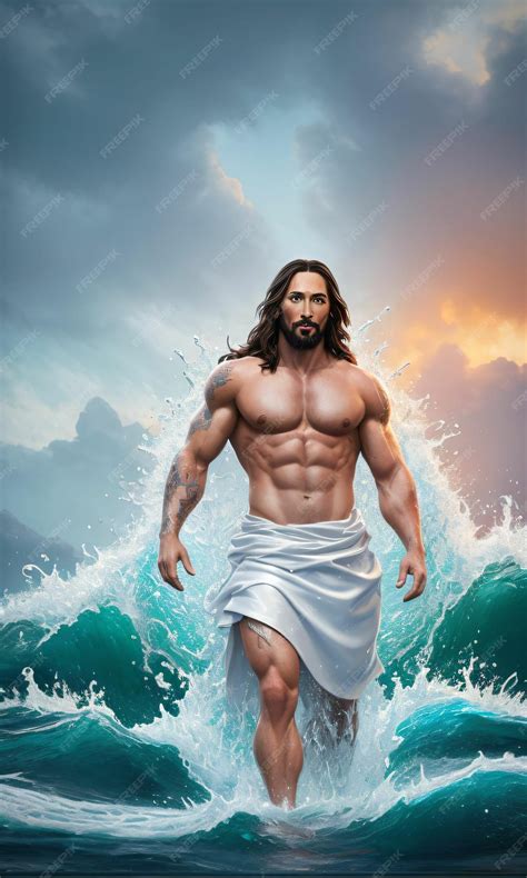 Premium Ai Image Digital Image Of Realistic Muscular Jesus Christ In