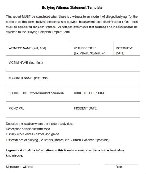 Witness Statement Template Artofit