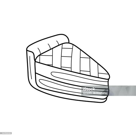 파이 조각 아이들을위한 색칠하기 책 흰색 배경에 윤곽을 그립니다 벡터 0명에 대한 스톡 벡터 아트 및 기타 이미지 0명