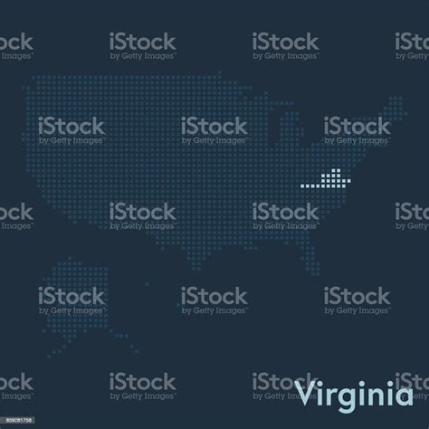 Carte De Pixelisation Des Usa Avec Létat De Virginie A Mis En Évidence