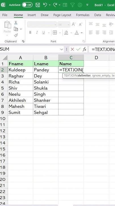Text Join Function In Excel Ms Excel Ira Edu Tech Shorts Youtube