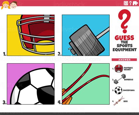 Cartoon Illustration Of Educational Game Of Guessing The Sports