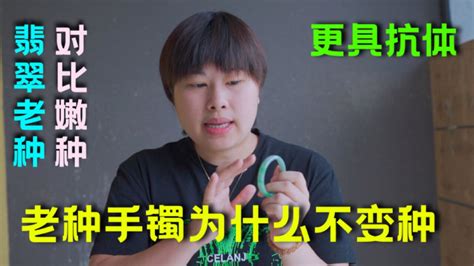 相对比种嫩的翡翠手镯质地种水老的镯子为什么不会发生变种 腾讯视频