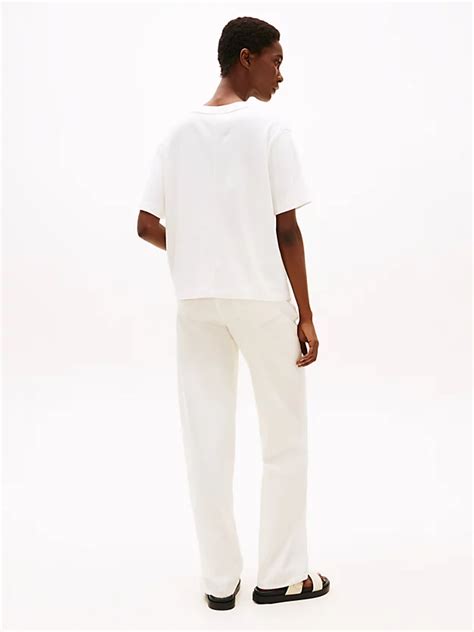 Relaxed Fit T Shirt Mit Logo Weiß Tommy Hilfiger