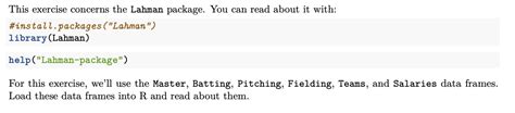 Solved This Exercise Concerns The Lahman Package You Can