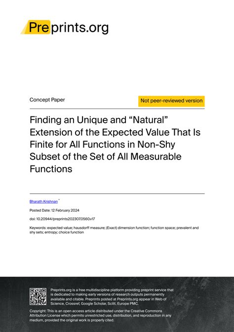 Pdf Finding An Unique And Natural Extension Of The Expected Value