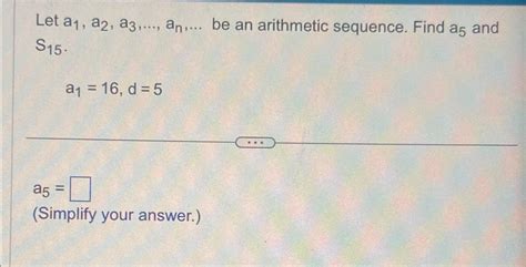 Solved Let a1,a2,a3,dots,an,dots be an arithmetic sequence. | Chegg.com