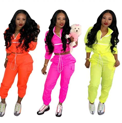 2018 Women Sexy Reflective Tracksuit Night Version Buttons Turn Down