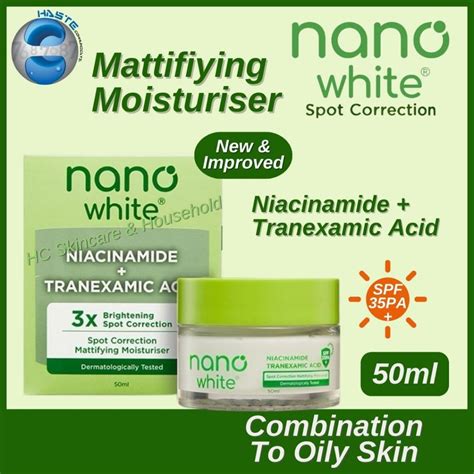 Nanowhite Spot Correction Mattifying Moisturiser Combination To Oily Skin 50ml Shopee