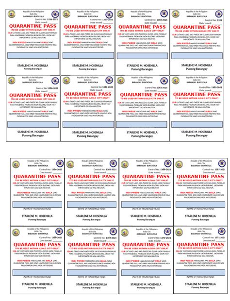 Quarantine Pass 2021 Pdf