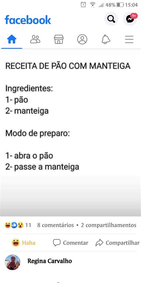 Pin de Rosangela Saltoris em Humor Mensagem Mensagens 1 Receita de pão