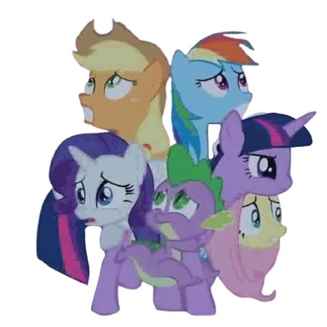 The Mane 6 And Spike Scared By Dracoawesomeness On Deviantart