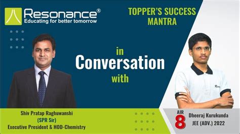 Spr Sir In Conversation With Dheeraj Kurukunda Air 8 Jeeadvanced Anuj Baghel