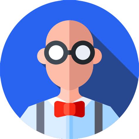 Nerd Flat Circular Flat Icon