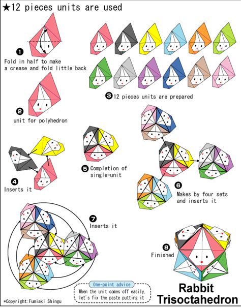 Origami Rabbit Trisoctahedron Instruction Easy Origami Instructions