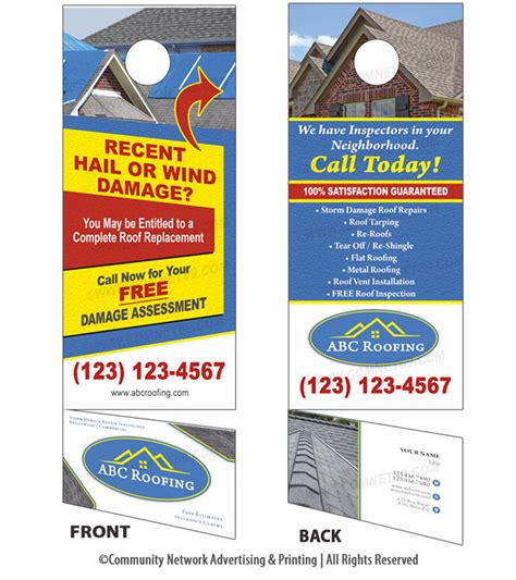 Storm Damage Riptear Roofing Door Hanger Hail Or Wind Damage