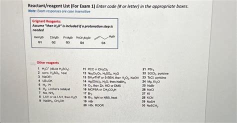 [Solved]: Using the reagent list , identify the reagents n