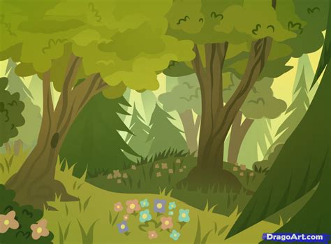 Forest Background Drawing