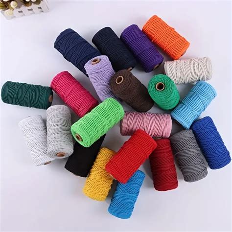 Macrame Thread X 109 Yards Colorful Twisted Rope Cotton Rope Temu