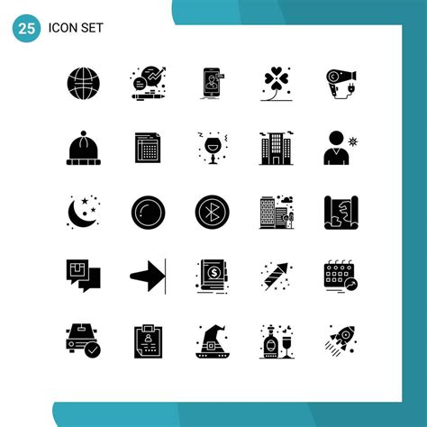 25 Universal Solid Glyph Signs Symbols Of Lucky Ireland Chat Four Online Conversation Editable